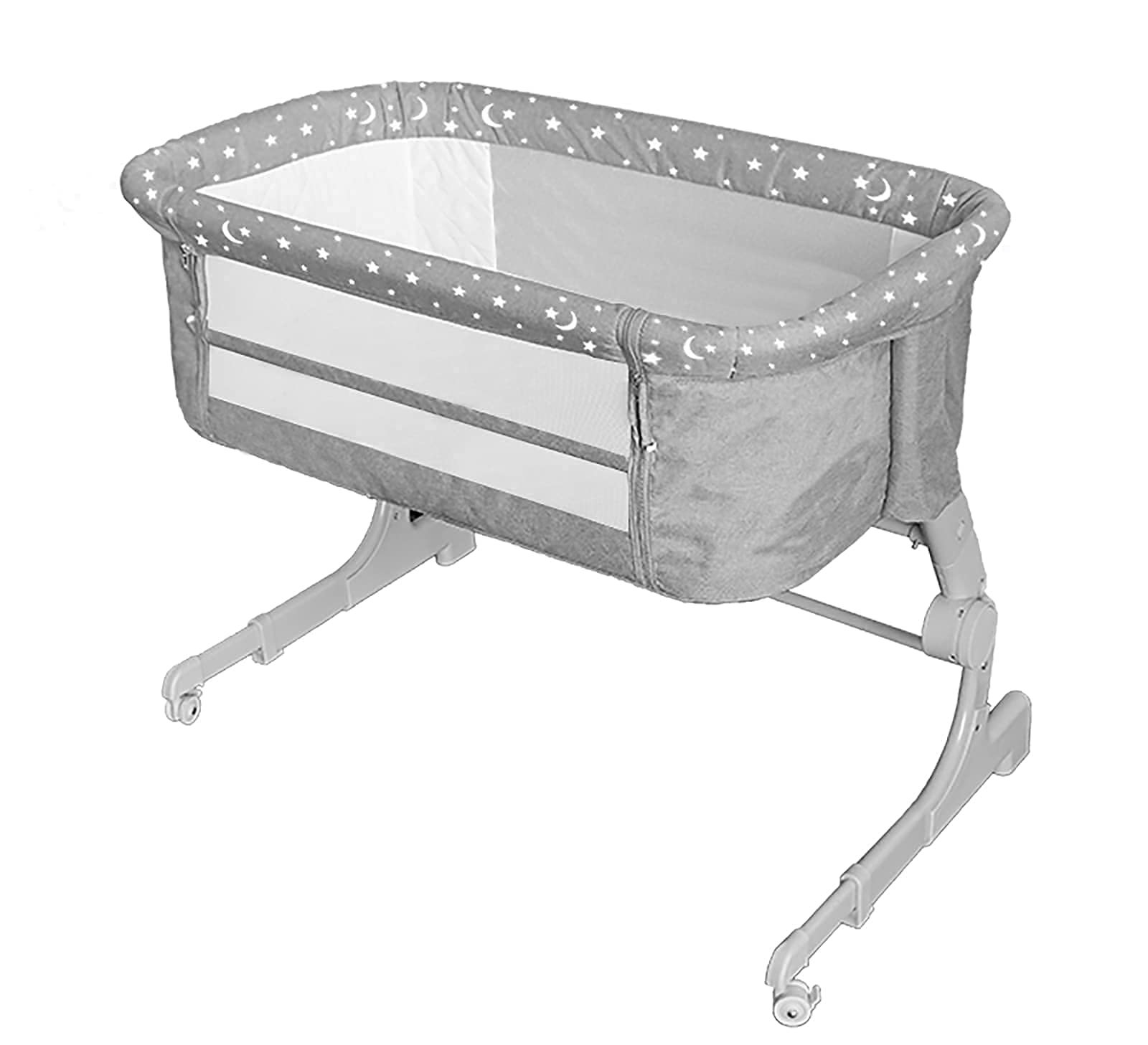 RDHOME Baby Bassinet & Baby Bedside Sleeper, Height Adjustable Portable Infant Cribs for Newborn with Breathable Net Cover, Comfy Mattress,Storage Bag