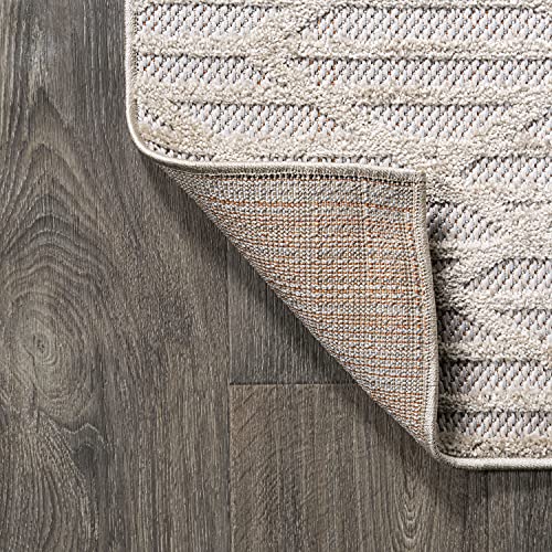 JONATHAN Y SBH105A-210 Ararat High-Low Pile Moroccan Diamond Modern Indoor Outdoor Area-Rug Bohemian Geometric Easy-Cleaning Bedroom Kitchen Backyard Patio Porch Non Shedding, 2 ft x 10 ft, Beige