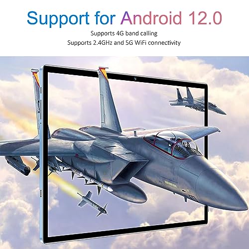 10.1 Inch Tablet, 2 in 1 Blue Tablet 8 Core CPU 4G Network Fast Charging Support 100-240V with Mouse for Android 12 for Daily (US Plug)