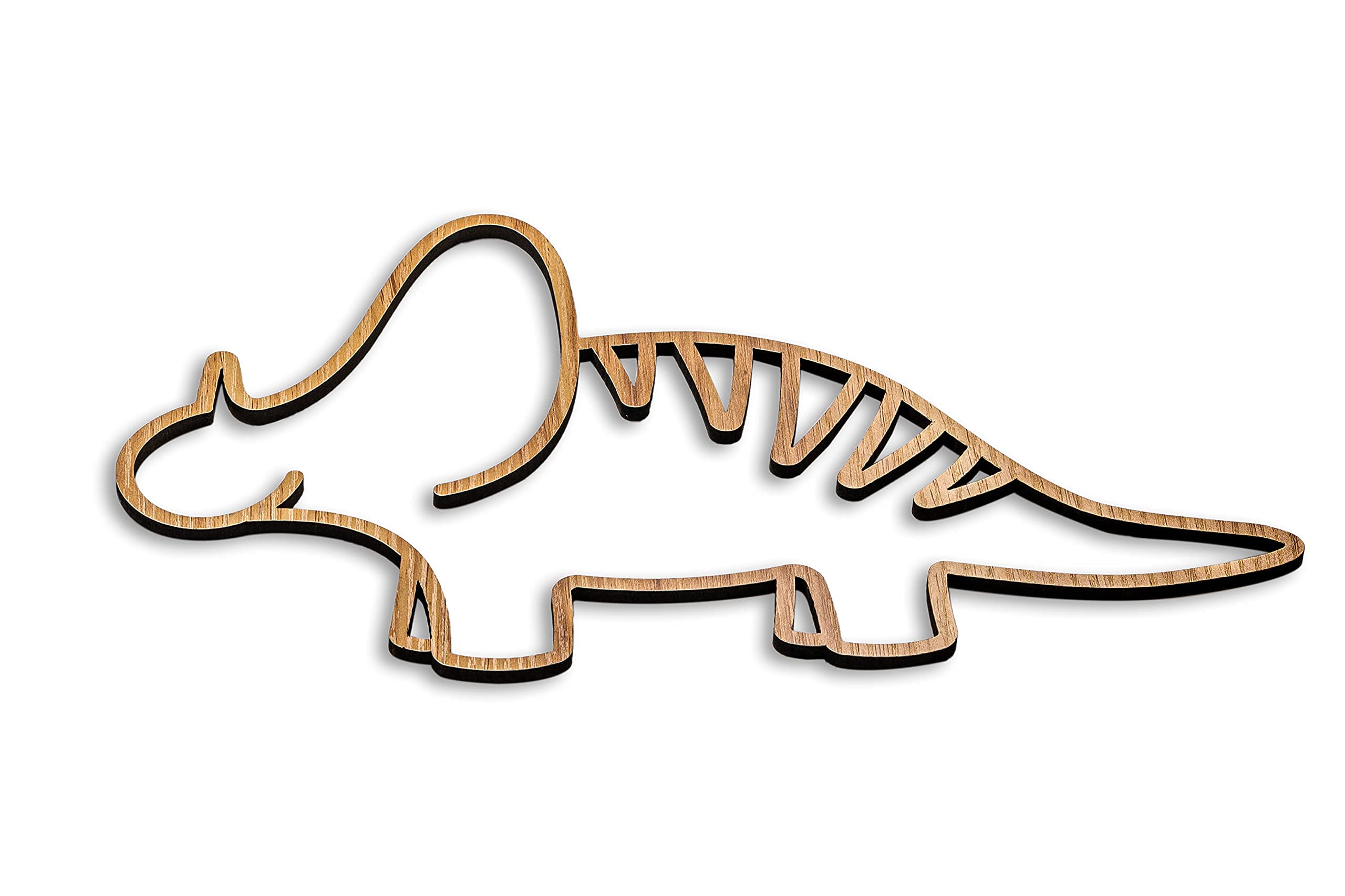 Carrick & Cross – Dinosaur Wall Decor, Wooden Wall Decals – Featuring, Black Oak Stegosaurus, Oak Triceratops & Walnut Brachiosaurus - Dino Wall Art, Perfect in any themed Room; Nursery or Bathroom