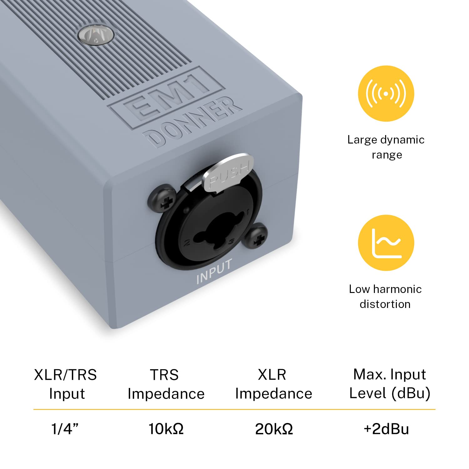 Donner EM1 Rechargeable Portable Personal in-Ear Monitor Amplifier Analog Headphone Amplifier Stereo Headphone Earphone Amp Volume Control Audio Booster with XLR and TRS Input 3.5mm Output Jack