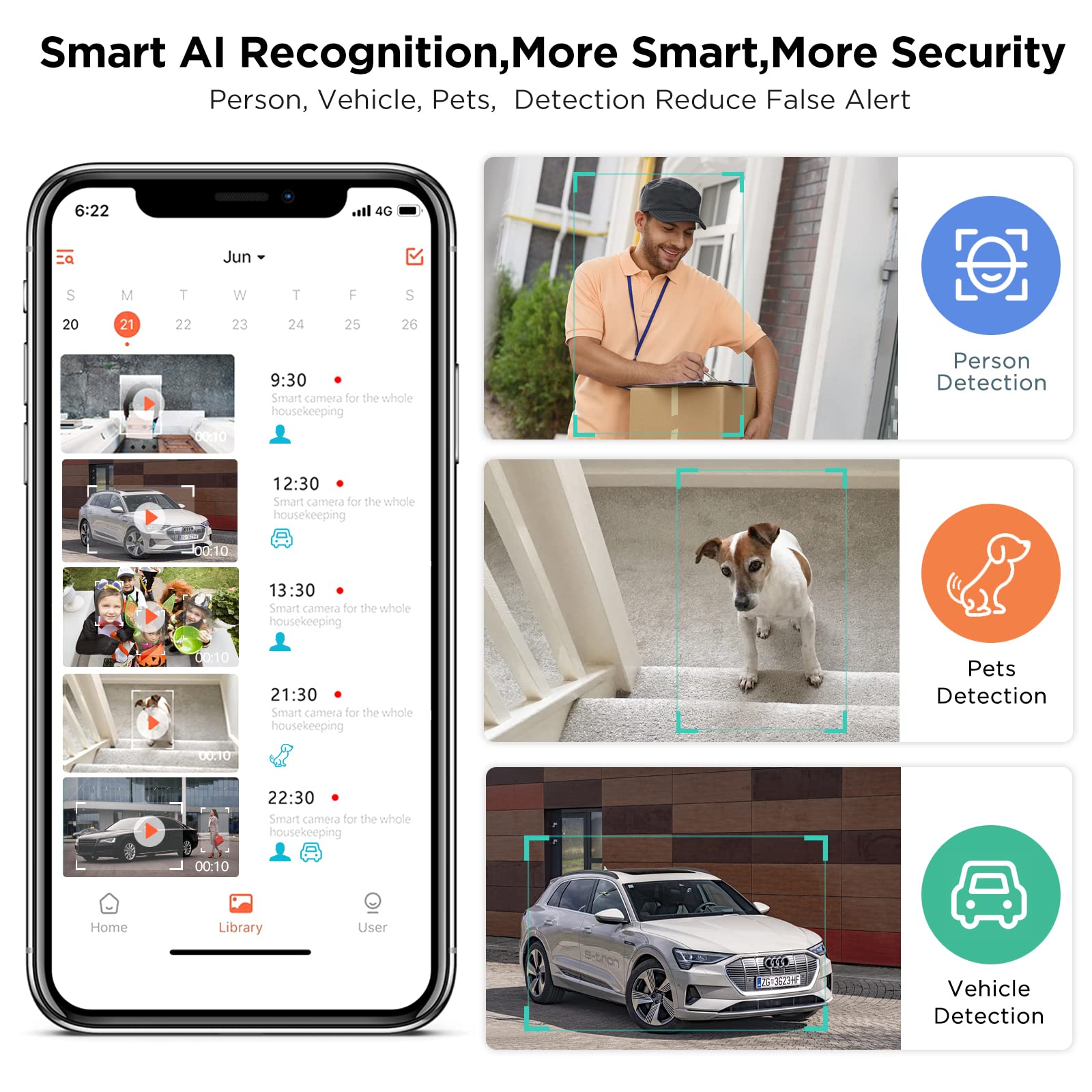 G-Homa Security Camera Wireless Outdoor, WiFi 1080P Battery Powered Cameras for Home Security with Spotlight Color Night Vision/Siren Alarm/2-Way Audio/Waterproof/Smart AI Motion Detection
