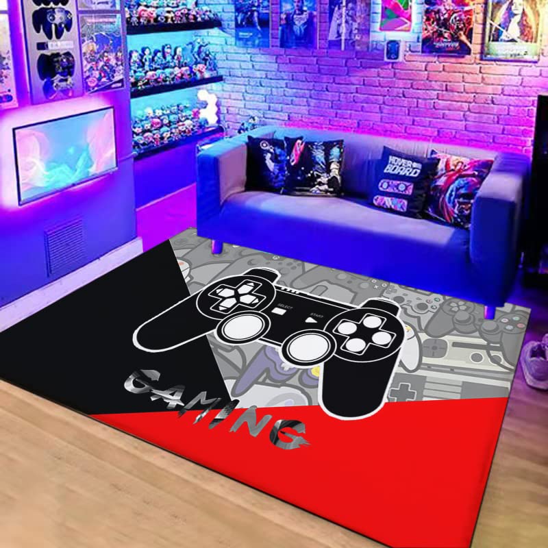 3D Gamer Carpet Decor Large Game Area Rugs Game Printed Living Room Mat Bedroom Controller Player Boys Gifts Home Non-Slip Crystal Floor Polyester Mat 59x79inches