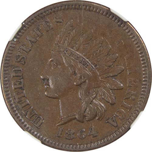 1864 L Indian Head Cent AU 55 BN NGC Penny 1c US Coin SKU:IPC7518