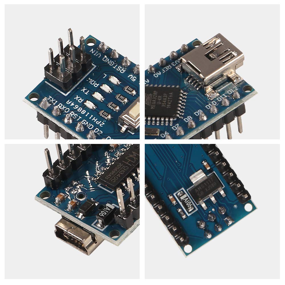 AITRIP 10PCS for Nano V3.0 ATmega328P Nano Board CH340 5V 16M Microcontroller Board, Compatible with Arduino Electronics Development Board