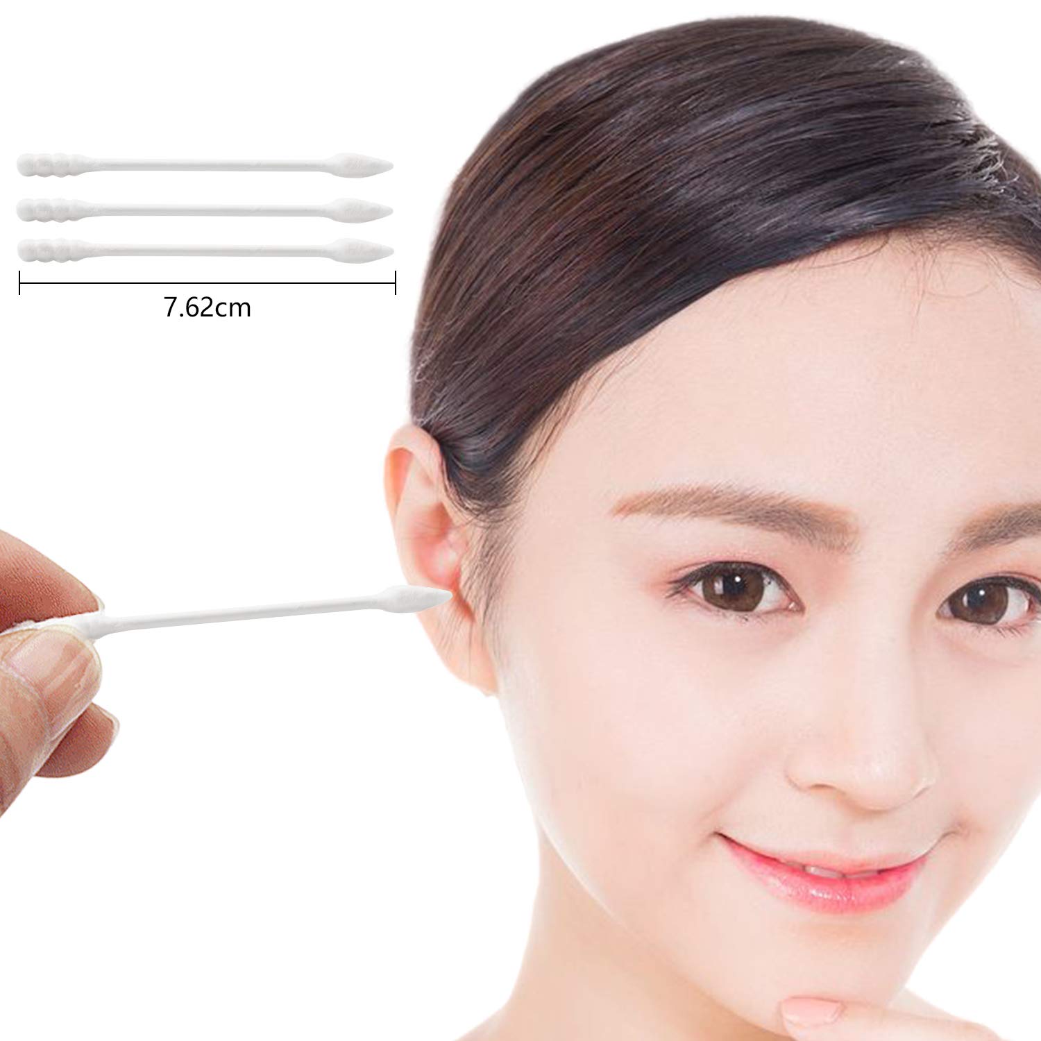 800 Pieces Cotton Swabs, Double Tipped Precision Tips Cotton Buds Spiral Head Multipurpose(4 Packs, 200 Pcs, 1 Pack)