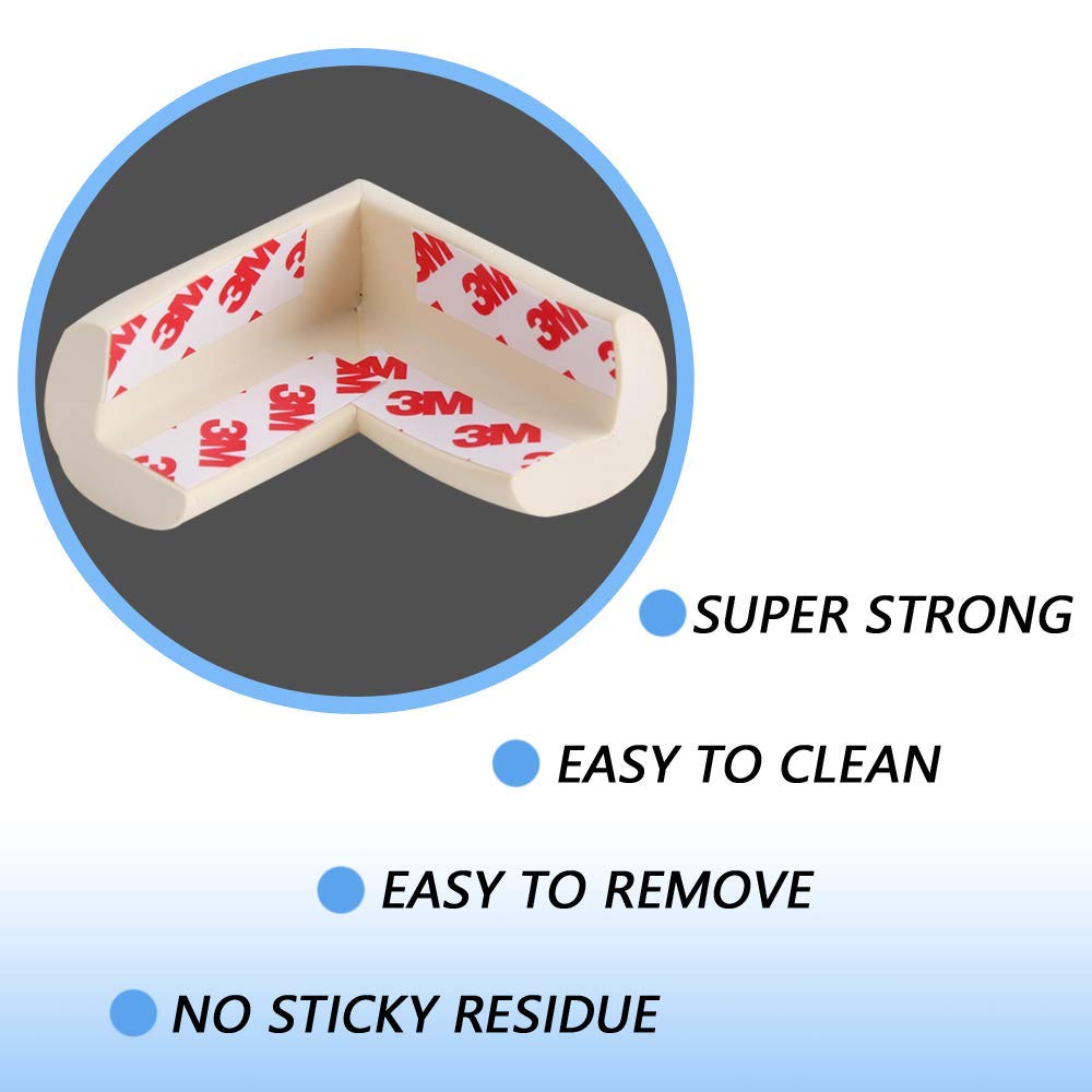 Eoney Corner Guards | Corner Protectors for Baby Safety | Furniture Table Safety Bumper | with 3M Tape(10 Pack) (Beige)