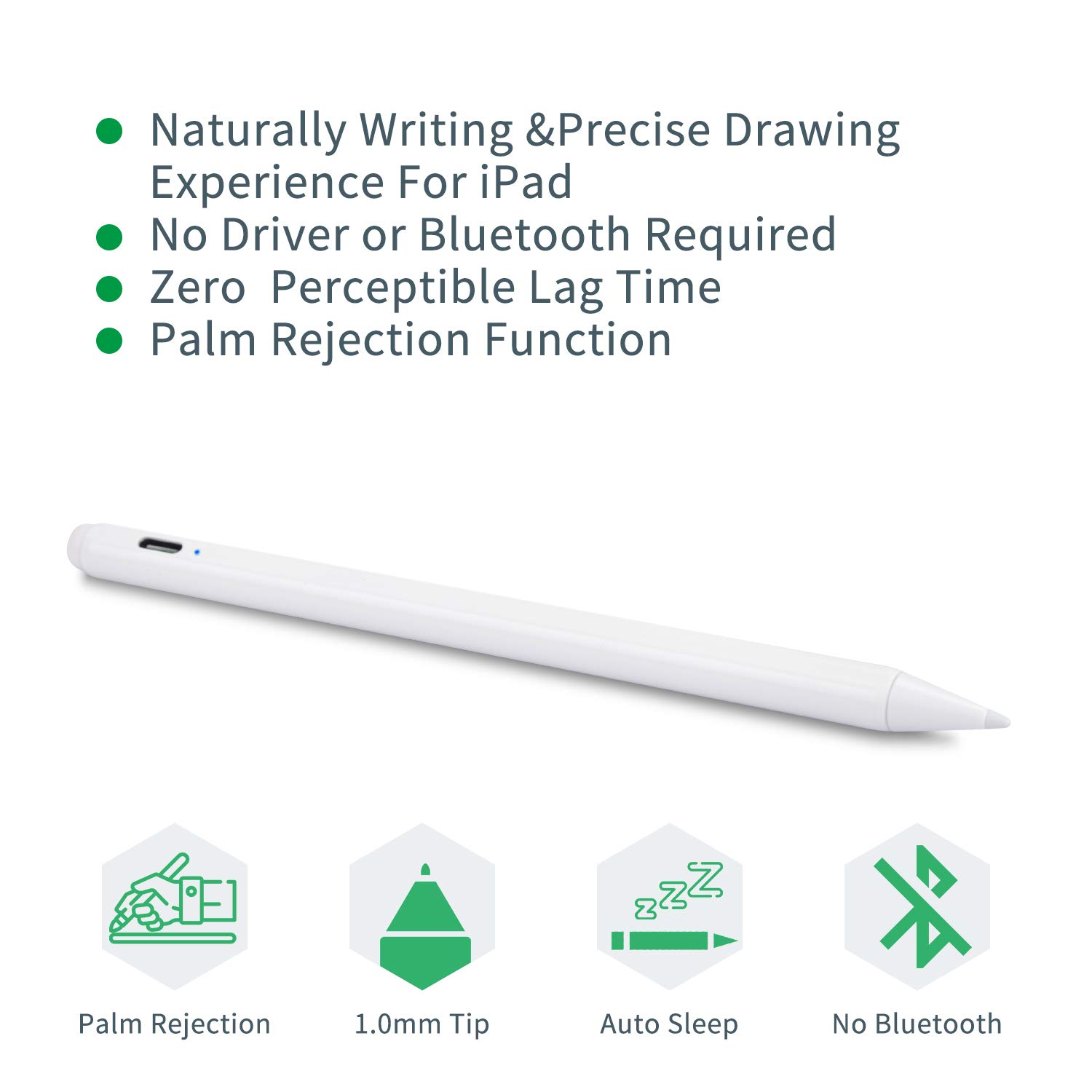 2024 iPad Pen,EDIVIA for Apple iPad Pencil with Quick Charge and Palm Rejection Stylus for iPad Pro M4, iPad Air M2,iPad 10th 9th 8th Generation,iPad Mini 6th Generation,iPad Pro 11/12.9 Inch,White