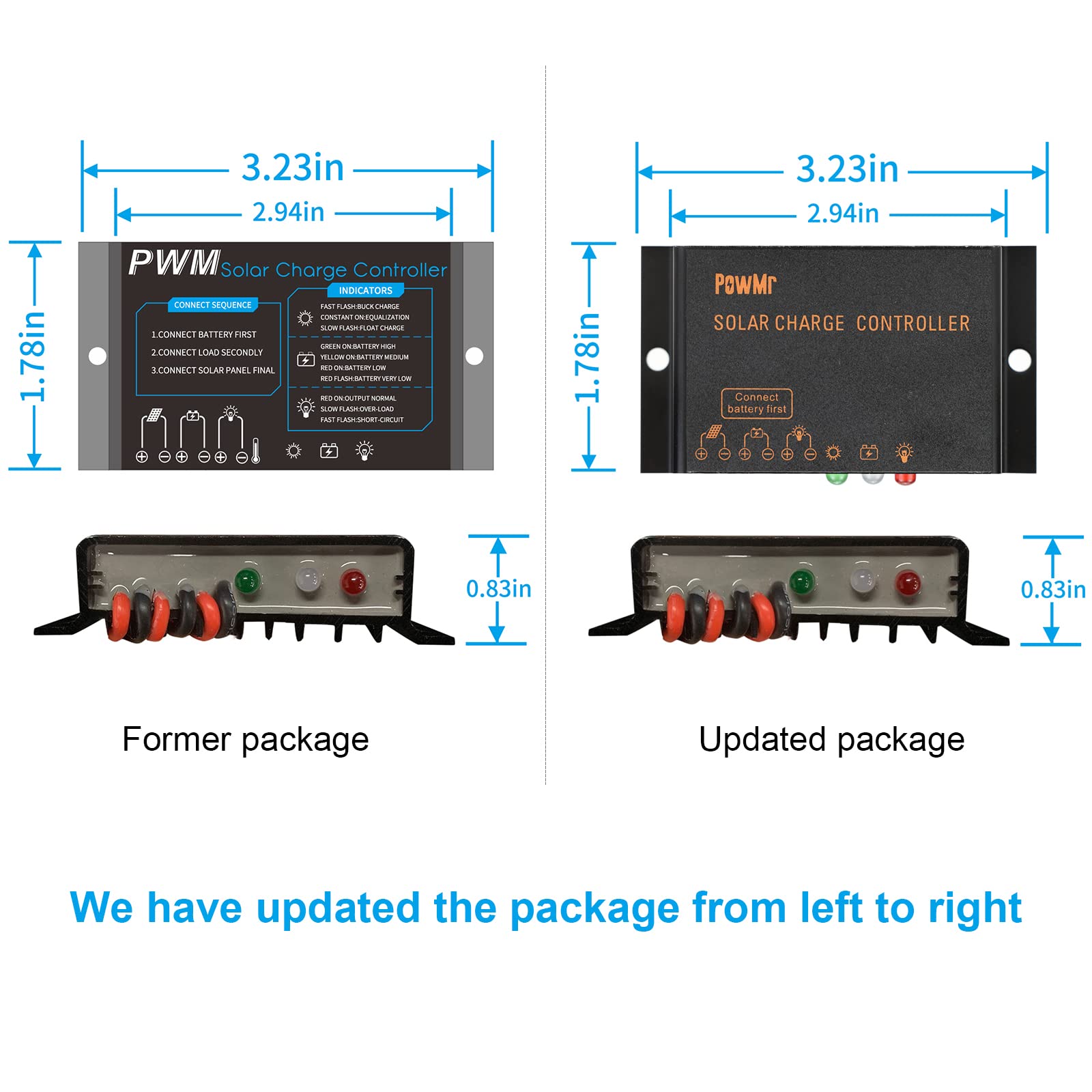 12V 24V Auto 10A Charger Controller IP68 Waterproof PWM Solar Charge Controller Solar Panel Battery Intelligent Regulator for Solar System Caravan Boat Solar Controller for Lead-Acid Battery