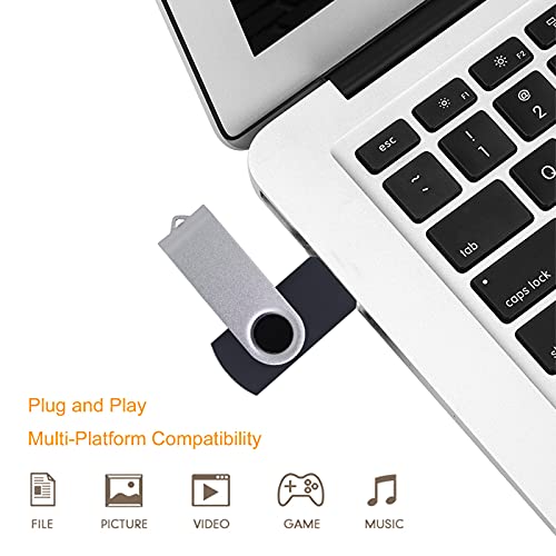 TosMemo USB Flash Drive 16GB Thumb Drive USB 2.0 Flash Drive Swivel Jump Drive Pen Drive Memory Stick for Data Storage(2 Pack,Black & Blue)