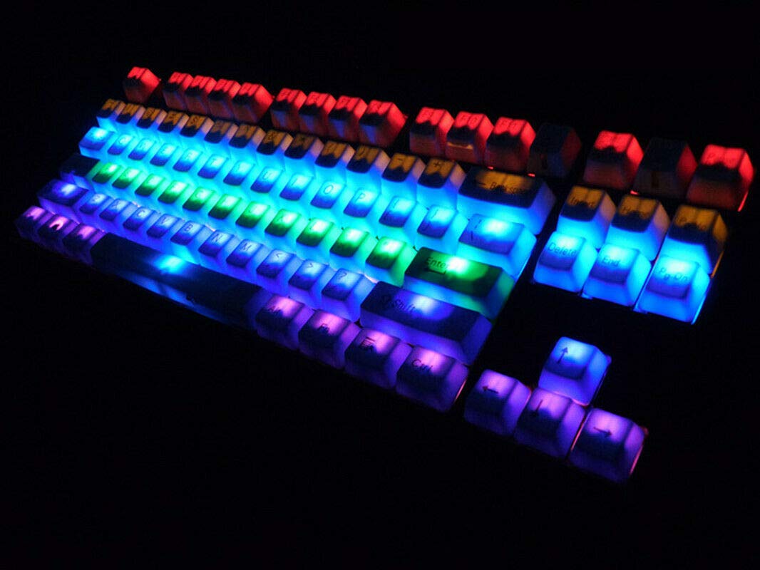 87 Keys Keycool PBT Doubleshot Keycap ANSI OEM Key Cap for Cherry MX Gaming Mechanical Keyboard