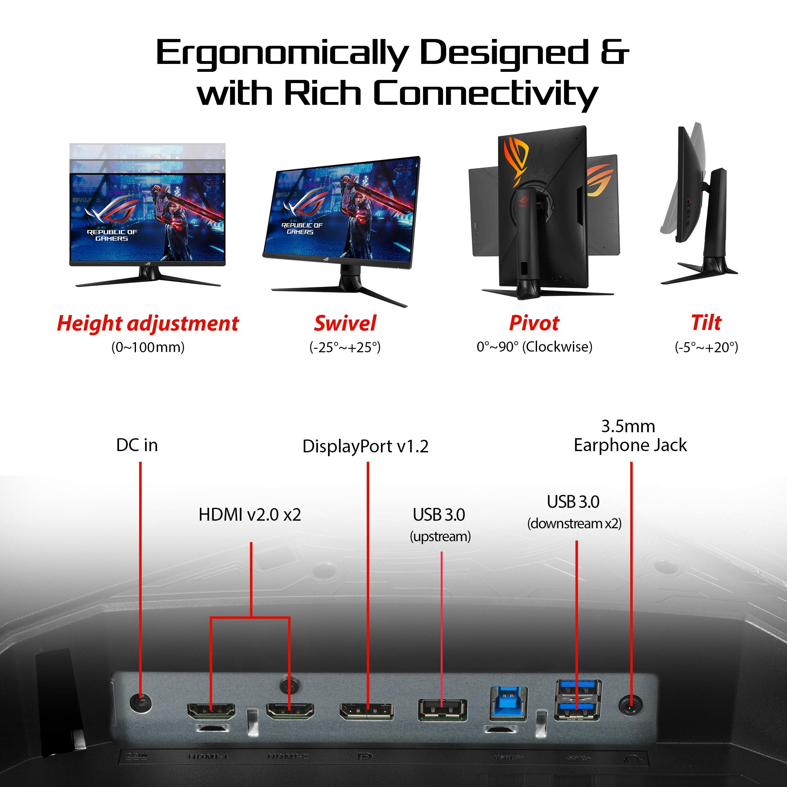 ASUS ROG Strix XG27AQ 27 inches HDR Gaming Monitor, 1440P WQHD (2560 x 1440) (Renewed)