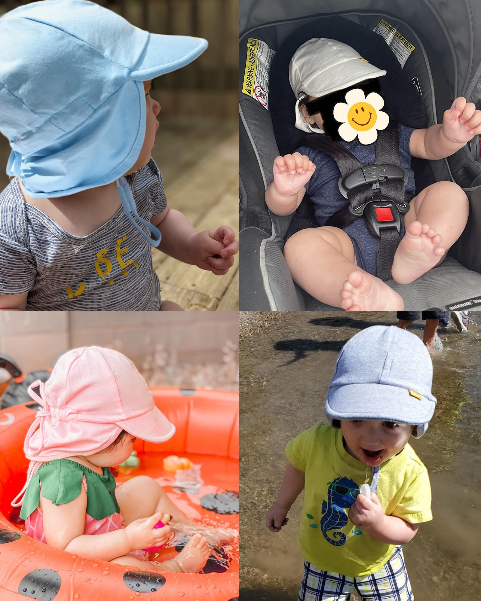 FURTALK Baby Sun Hat UPF 50+ UV Ray Sun Protection Cotton Toddler Hats for Boys Girls