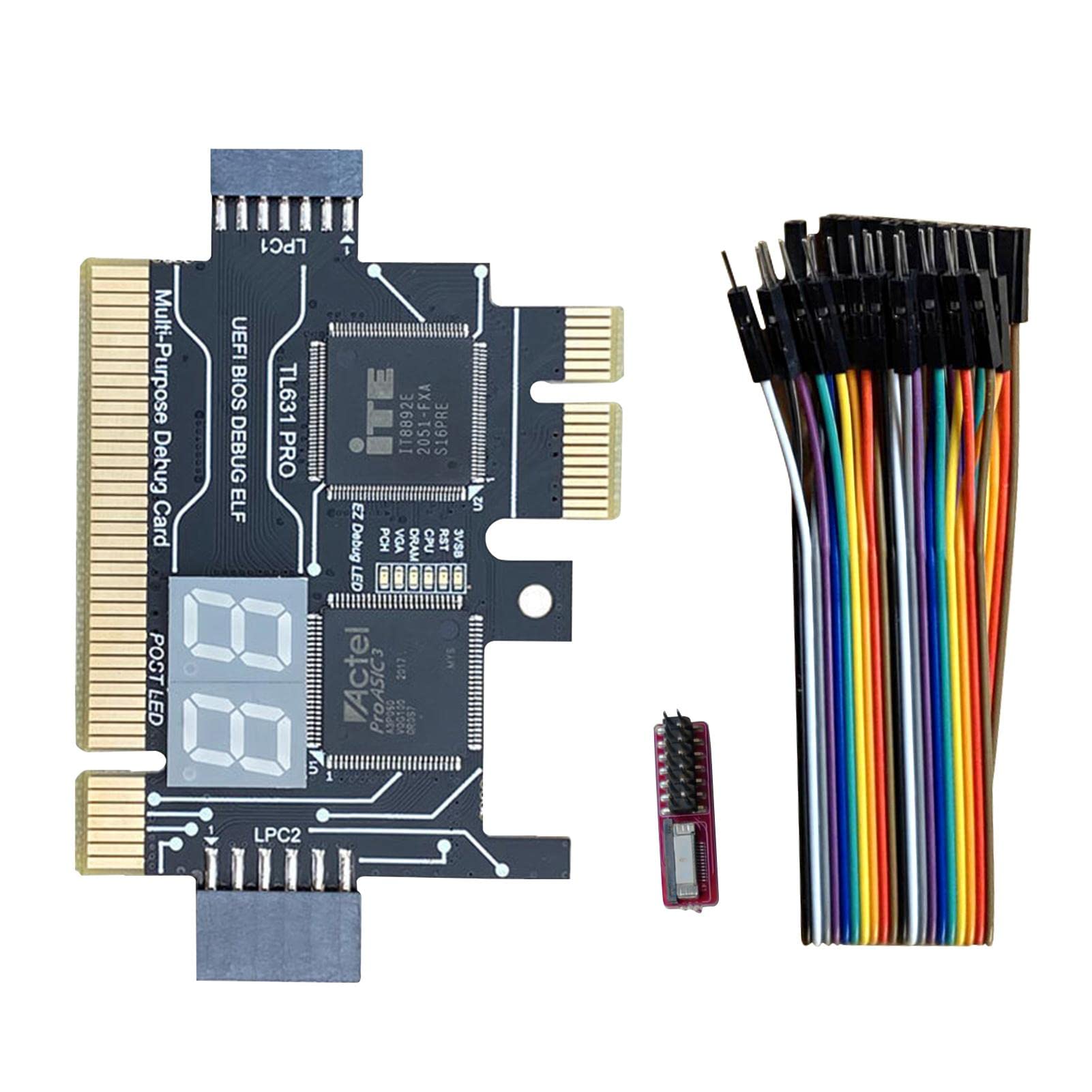 Jadeshay TL631 Pro Motherboard Analyzer Diagnostic Card, PCI Mini PCI-E LPC Motherboard Tester Debug Cards for Laptop Desktop