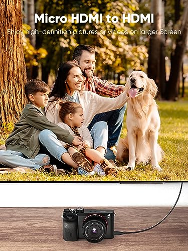 CableCreation 4K Micro HDMI to HDMI Cable Adapter, 4K 60Hz Ethernet 3D Audio Return, Compatible with GoPro Hero 7/6/5, Raspberry Pi 4, A6000, A6300, Nikon Camera, Yoga 3 Pro, Yoga 710, 3ft