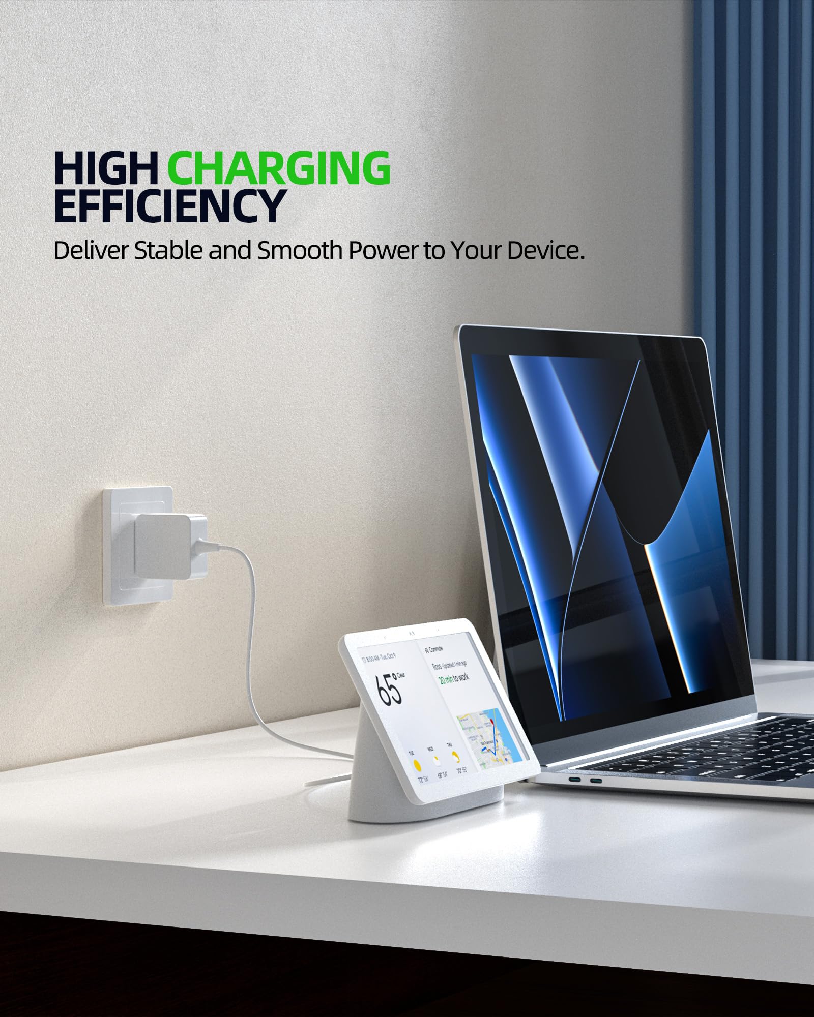 Power Cord Fit for Google-Nest-Hub-Max Speaker AC Charger Supply Adapter(Not Fit for Nest Hub)