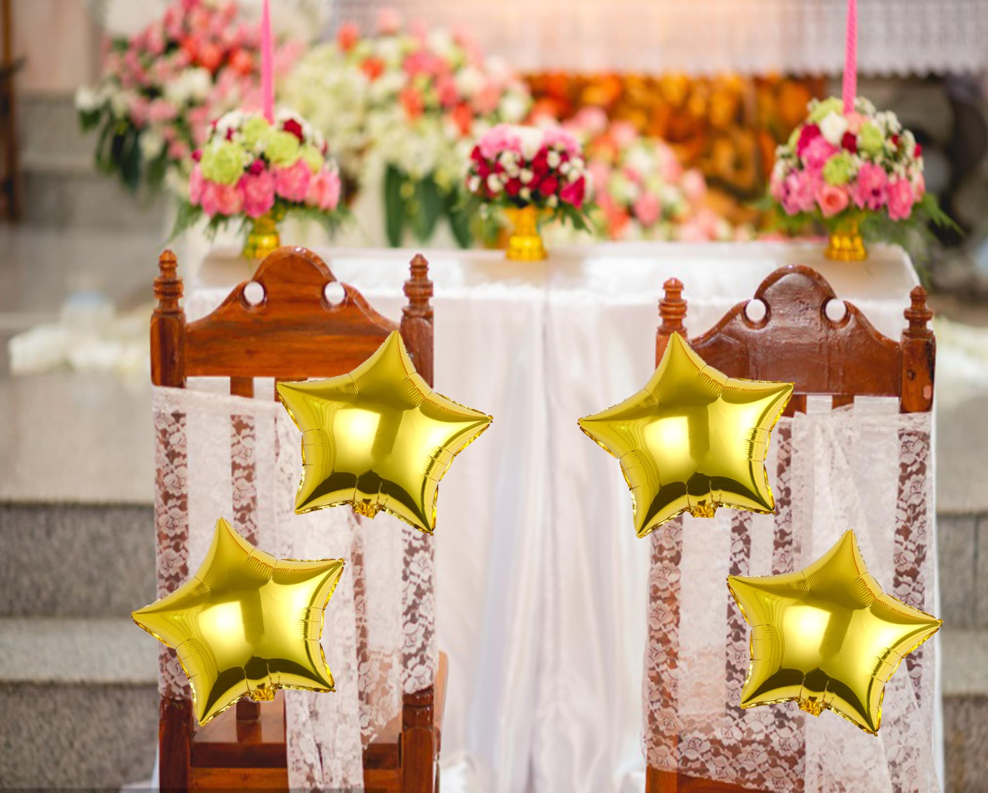 10Pcs Gold Star Shape Foil Balloon 18Inch Aluminum Foil Mylar Balloon Happy Birthday Balloons Decoration