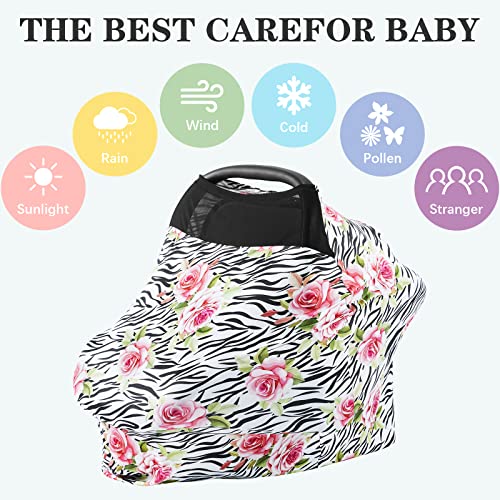 SYNPOS Nursing Covers for Breastfeeding, 360° Full Privacy Breastfeeding Cover, Multi-Purpose Baby Car Seat Cover, Shopping Cart Cover, Stroller Cover, Soft Nursing Apron for Breastfeeding