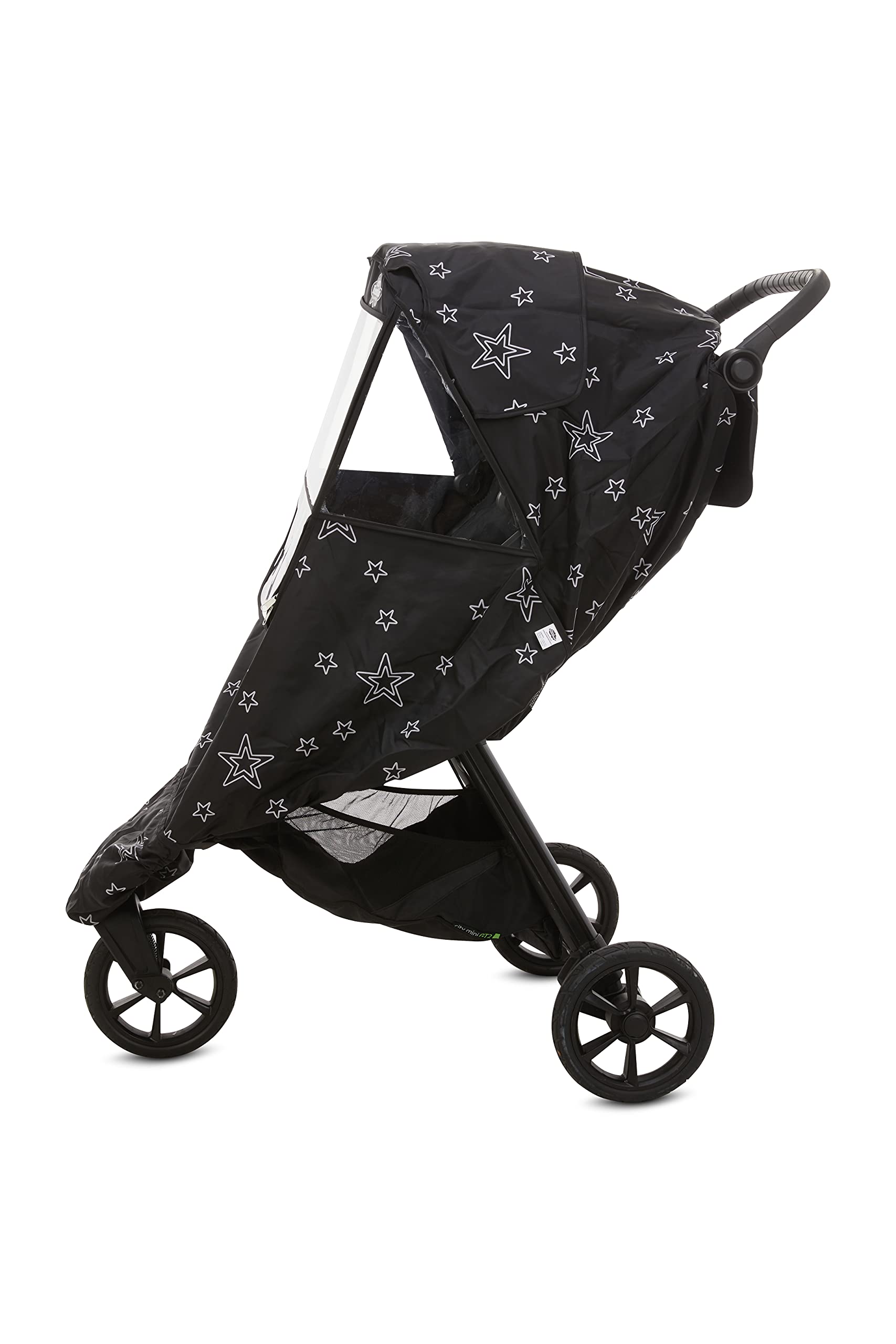 First Essentials Stroller Rain Cover Universal, Baby Travel Weather Shield, Windproof Waterproof, Protect from Dust Snow (Black)