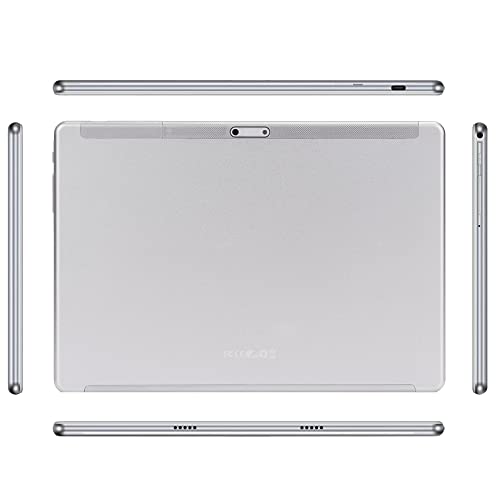 10 Inch Android 11 Tablet pc, 4 RAM 64GB ROM 128GB Expand, IPS HD,2.5D G+G Touch Screen,Google Certificated Wi-Fi Tablets,5MP Camera,Long Battery Life,Sliver-(Comes with Leather case) Silverā¦