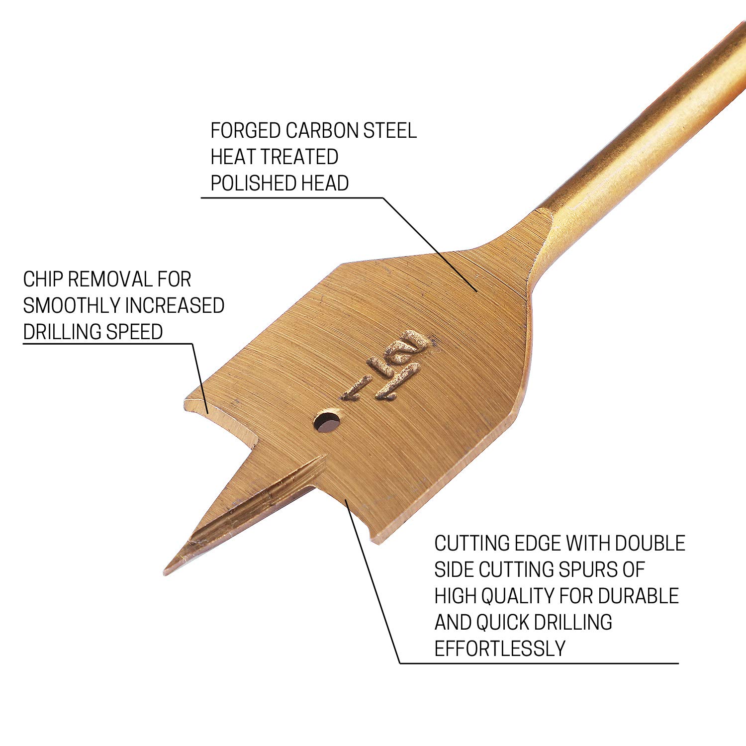13 Piece Spade Drill Bit Set, Paddle Flat Bit Set for Woodworking, 1/4"to 1-1/2", with Exquisite Packaging, for Cutting Wood, Plastic and Aluminum Holes