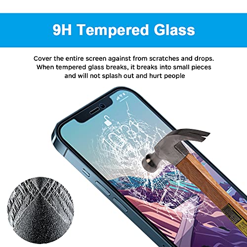 GLASS-M [2 Pack] Anti-Blue Light Screen Protector for iPhone 12 Pro Max, Eye Protection Tempered Glass Film, Full Coverage Blue Light Blocking Screen Cover