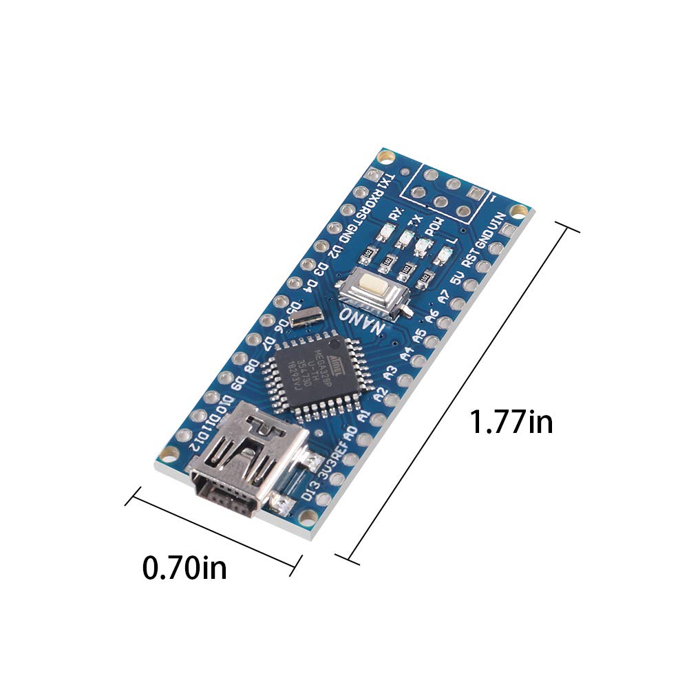 ACEIRMC for Arduino Nano V3.0, Nano Board CH340/ATmega328P Without USB Cable, Compatible with Arduino Nano V3.0 (Without Cable) (3 Pack)