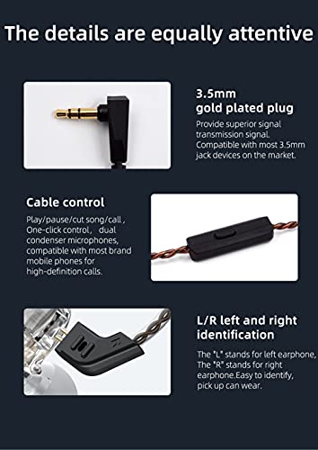 CCA-CA2 Custom-made Subwoofer in-Ear Earphones, HiFI Stereo Lightweight Noise Isolating Sport IEM Wired Headphones/Earbuds/Headsets with Detachable Cable (without Mic, Pomegranate red)