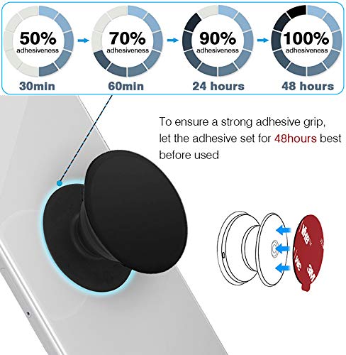 8pcs 3M Sticky Adhesive Replacement Pads for Socket Base Mount,VIIMAKE 1.38 inches Round 3M VHB Double-Sided Adhesive Pads,for Phone Collapsible Grip Stand Back Base Sticker Tapes (Red)