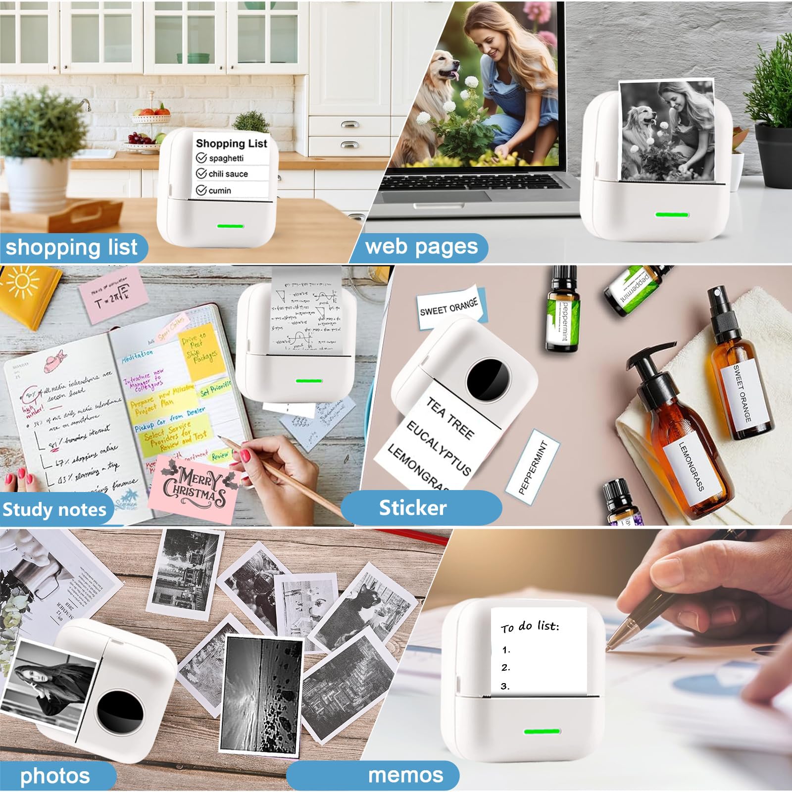 10 Rolls mini printer paper,for Inkless Mini Pocket Printer,Portable Thermal Printer, Sticker Printer Paper,Including 5 rolls of adhesive thermal Paper for Photo Journal Notes Memo, 57x25mm