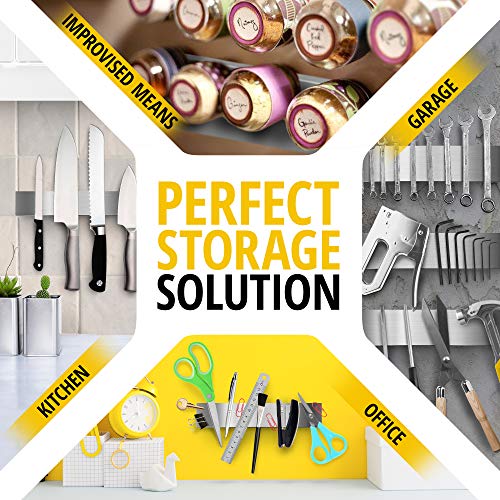 10 Inch Knife Magnetic Strip with Adhesive β Magnetic Knife Holder for Wall no Screws β Magnetic Knife Block Use as Kitchen Utensil Holder, Knife Bar, Knife Rack, Kitchen Organizer and Tool Holder