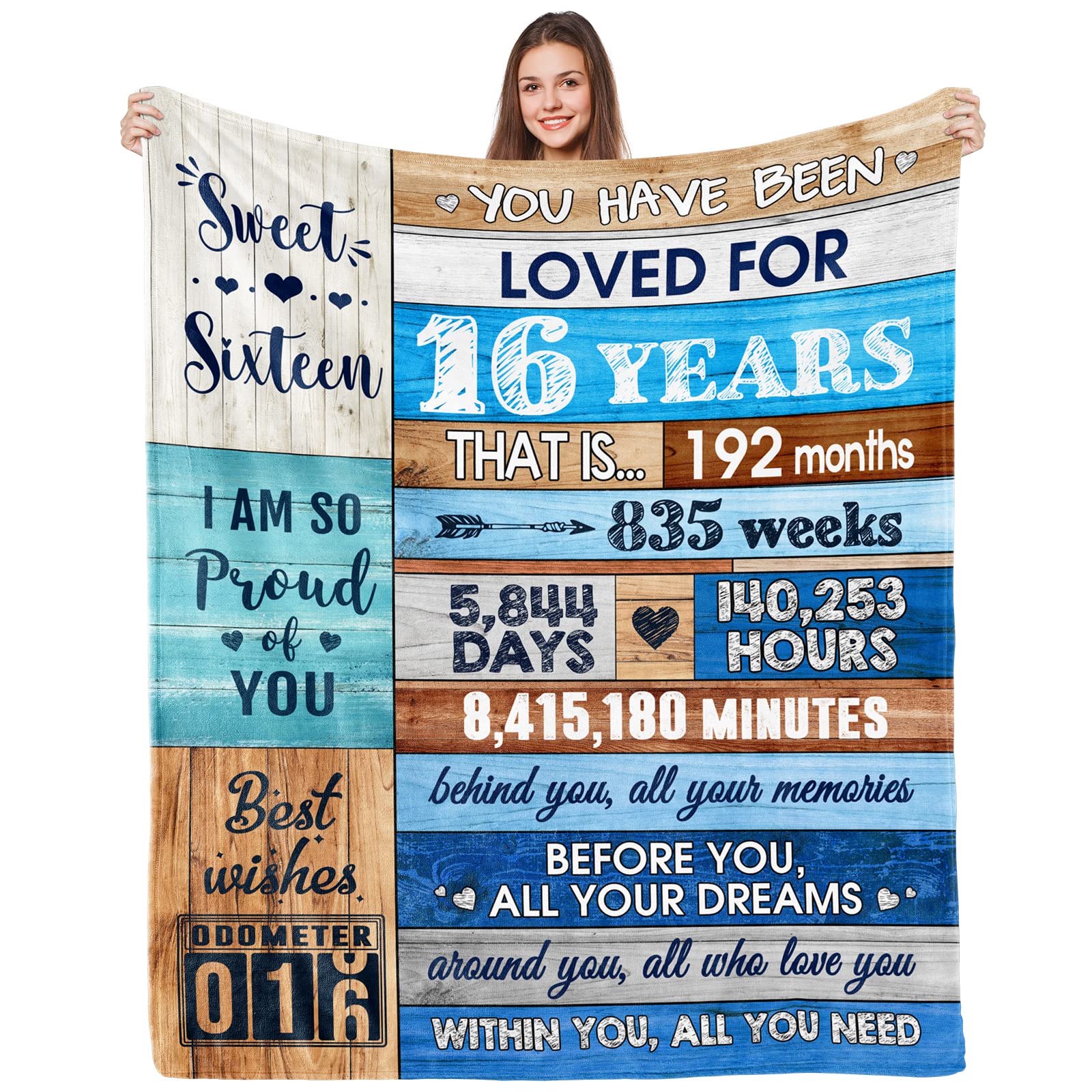16th Birthday Gifts for Girls Boys Sweet 16 Gifts for Girls Blanket 16 Birthday Gift Ideas Blanket Gifts for 16 Year Old Girl Happy 16th Birthday Decorations Blankets for Girl Boy Son Daughter 60"x50"