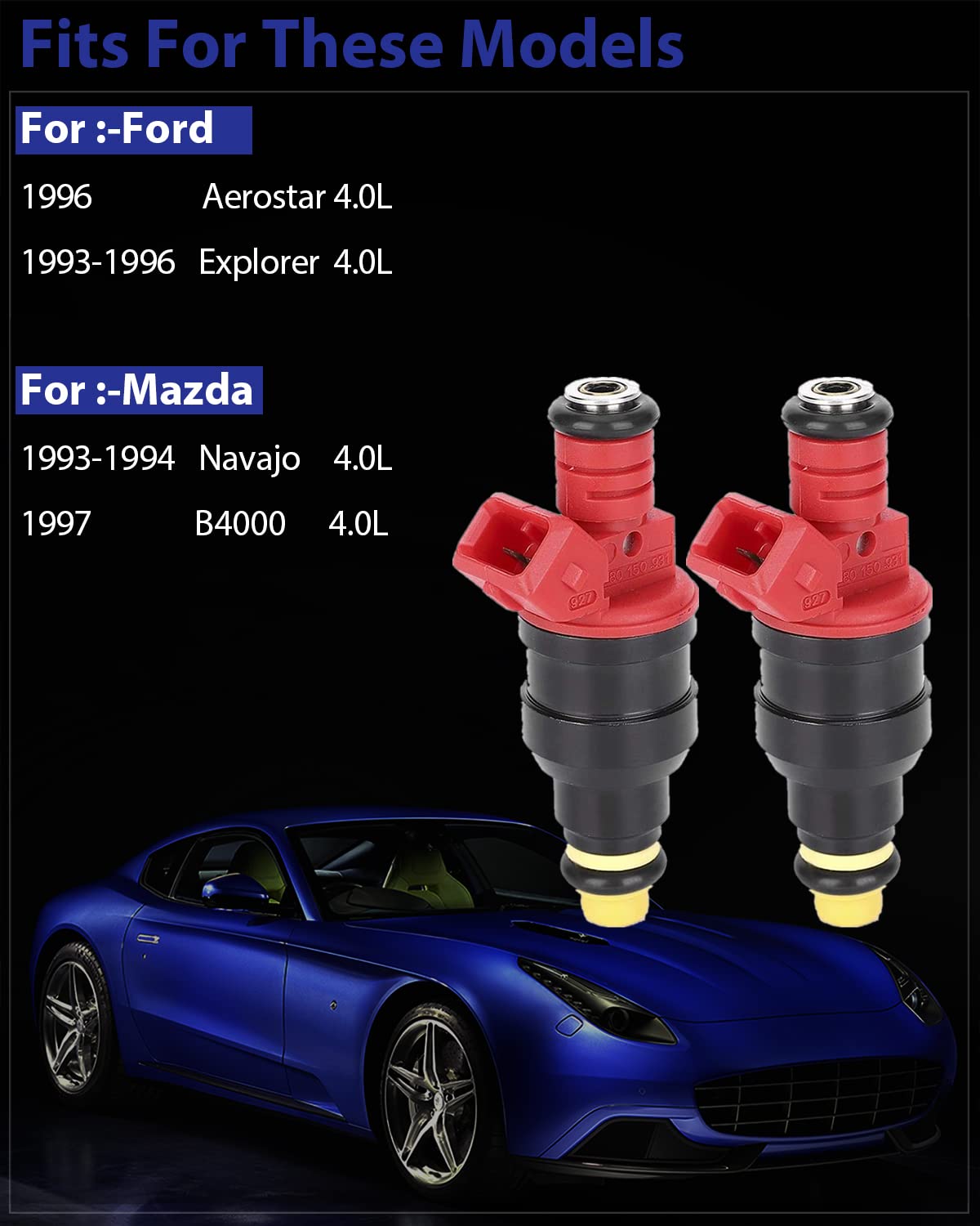 0280150931 Fuel Injector Fits For:-Ford Aerostar 1996, For:-Ford Explorer 1993 1994 1995 1996, For:-Mazda B4000 1997, For:-Mazda Navajo 1993-1994 (6 Pcs)