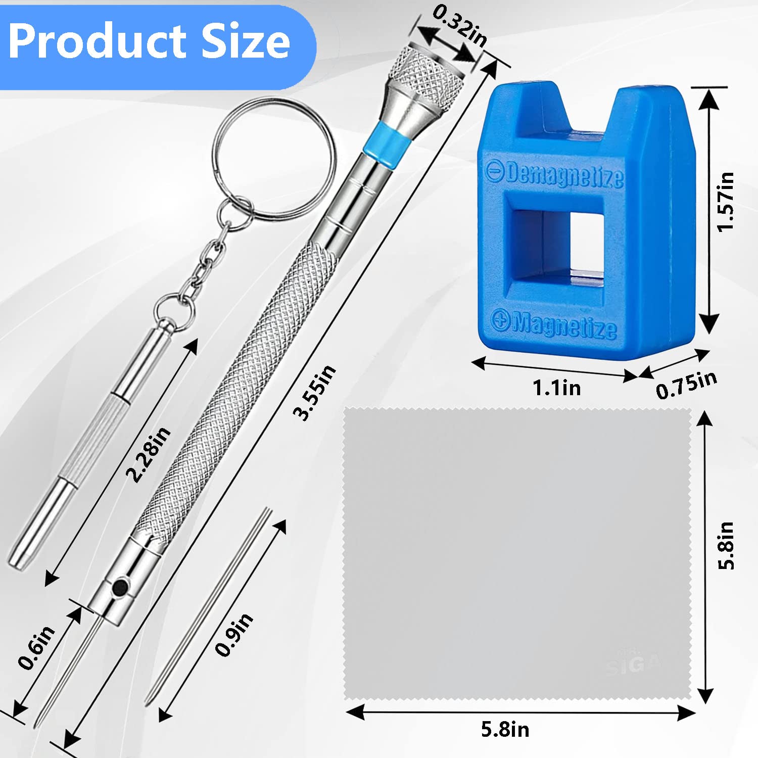 13PCS Professional Watch Screwdriver Set, SHEGATO Micro Precision Glasses Repair Kit, with 13PCS 0.2-2.0MM Extra Replace Blades, for Eyeglass Sunglass Watchmaker Jewelry Computer Phone Small Tools