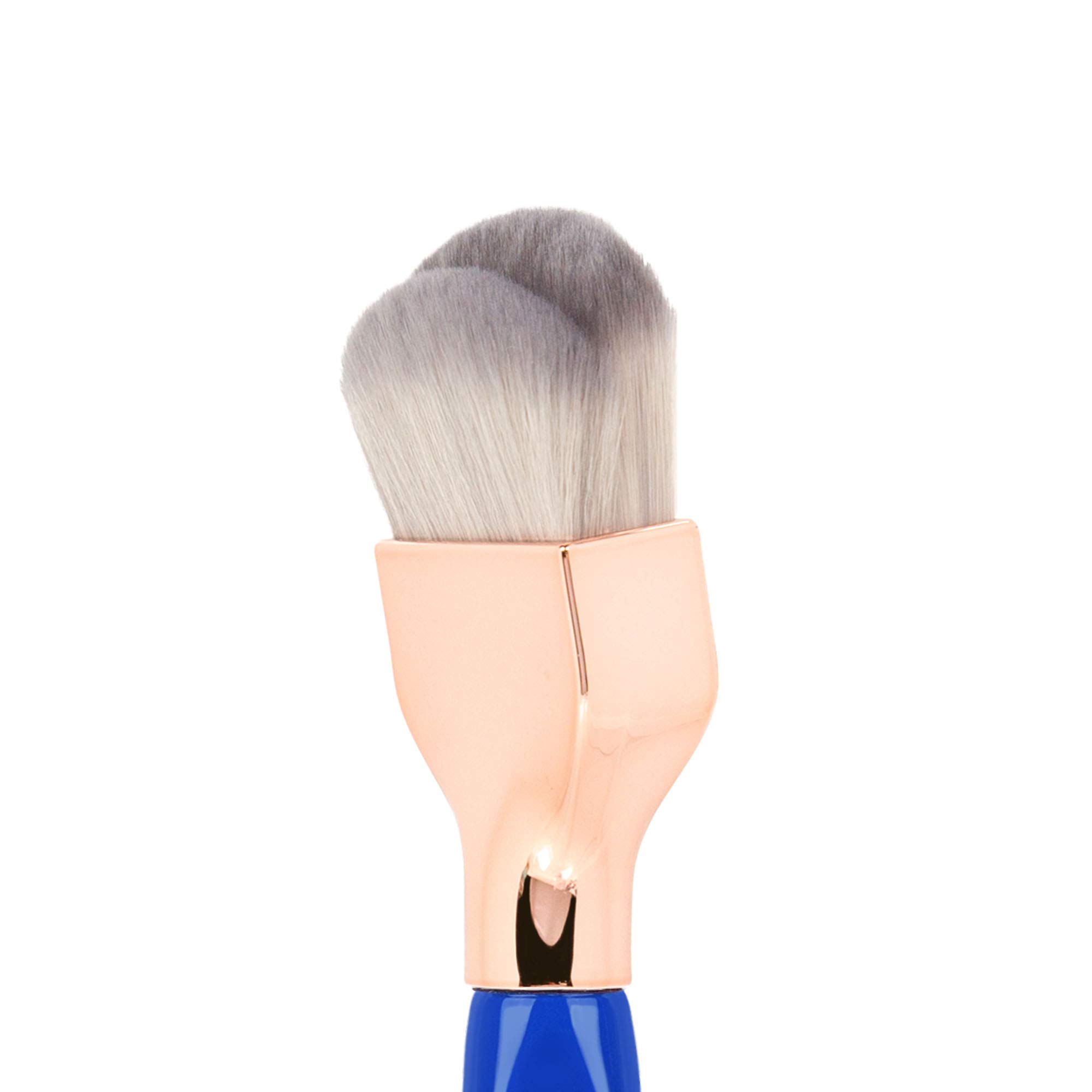 Bdellium Tools Professional Makeup Brush - Golden Triangle 972 Large Rounded Double Dome Blender - With All Vegan and Soft Synthetic Fibers, For Foundation Application & Blending (Blue, 1pc)