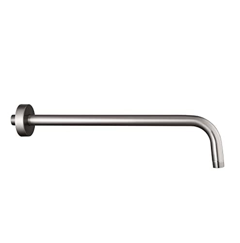 12 Inch Shower Arm with Flange,Stainless Steel 90 Degree Rain Shower Head Extension Arm,Wall-Mounted Shower Head Arm for Fixed Shower Head,Brushed Nickel
