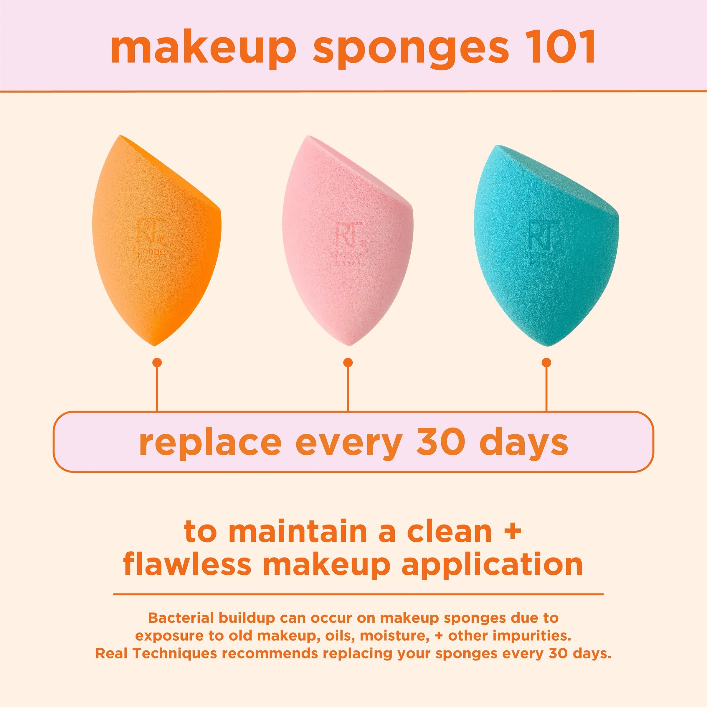 Real Techniques Limited Edition Cleanse, Blend, Set and Go Makeup Sponge Set, 4 Piece Christmas Gift Set, Perfect For Wife, Spouse, Girlfriend, Significant Other, and Daughter