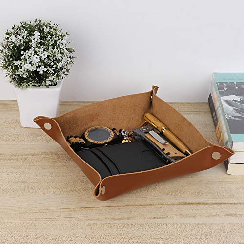 awofer Gifts for Husband&Wife, Custom Leather Valet Tray,Engraved Key Tray,Personalized Leather Catchall,Leather Desk Organizer, Gifts for Him,Her