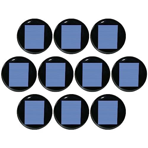 10Pcs Mini Solar Panels for Solar Power, 0.5V 270mA Mini Solar Panel Kit DIY Electric Toy Photovoltaic Cells Solar Epoxy Cell Charger Diameter 1.77"(45mm)