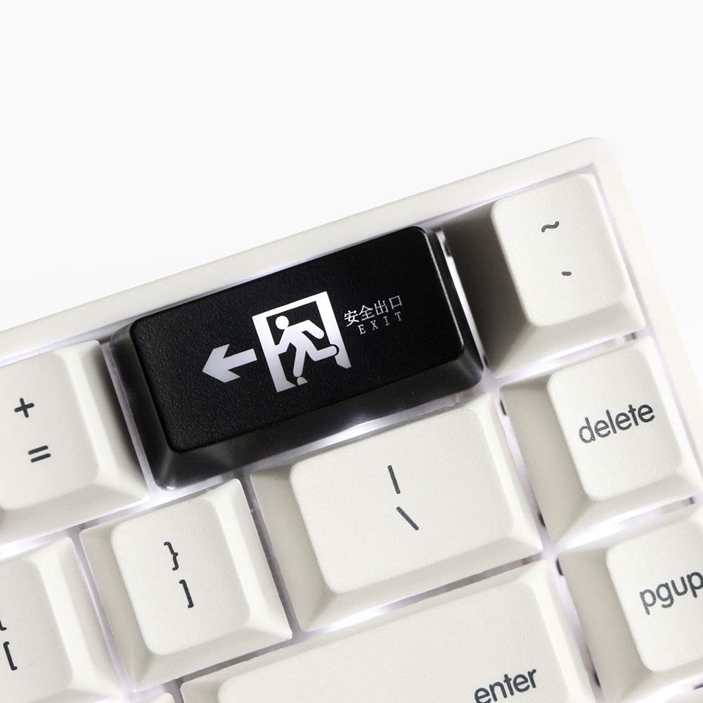 Gaming Mouse and Keyboard 1pc Keycap Exit Red Black Backlit Backspace Keycaps for Mx Opener Mechanical Gaming Keyboard OEM Profile Back Space Keycaps (Color : Black Backspace)