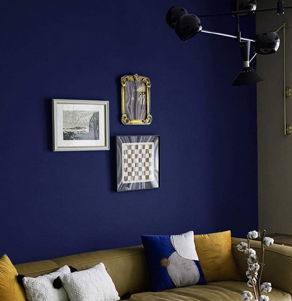 17.7" x118" Yasinet Dark Blue Peel and Stick Wallpaper Blue Contact Paper Waterproof Self Adhesive Removable Blue Wall Paper Textured Wallpaper Decorative for Wall Covering Countertop Table Vinyl Film