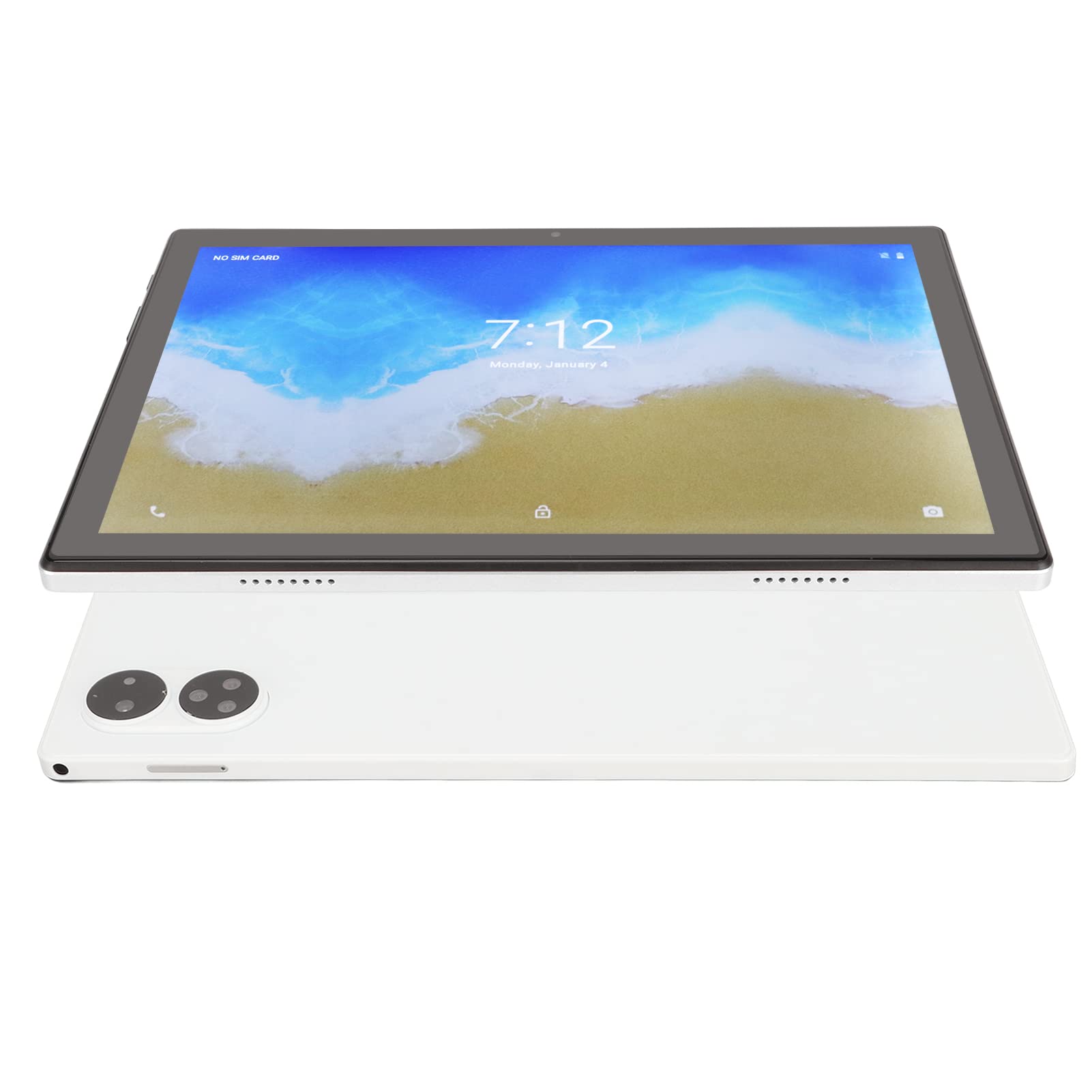 10.1 Inch Tablet, Octa Core Phone Tablet 100β240V White Dual SIM Dual Standby for Work for Android 12 (US Plug)