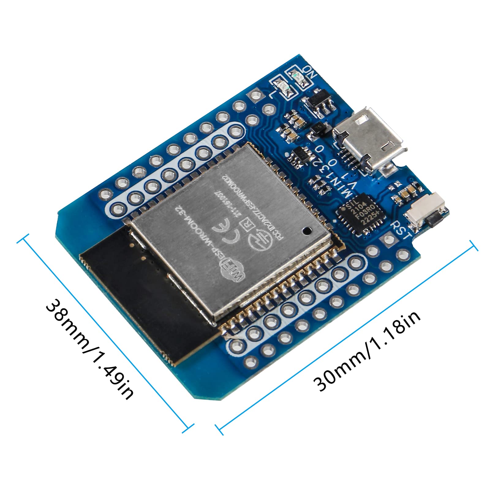 AEDIKO 4pcs ESP32 D1 Mini ESP-32 Micro USB Board WiFi+Bluetooth Development Module Board Base on ESP8266