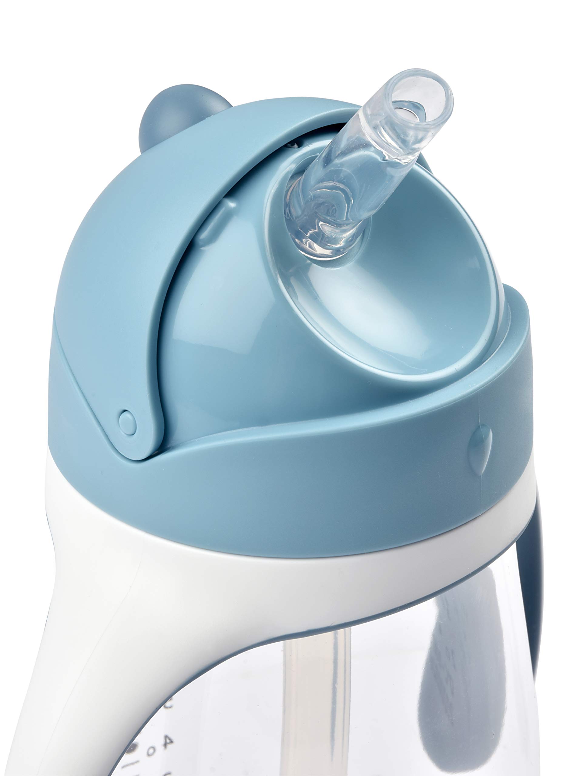 BEABA Straw Sippy Cup, Toddler Baby Straw Cup with Removable Handles, Leak and Spill Proof, BPA Phthalate Free, 8+ months, 10 oz, (Rain)