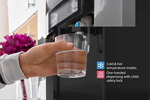 Bottleless Water Cooler Hot and Cold Water Dispenser for Offices & Homes (Black)