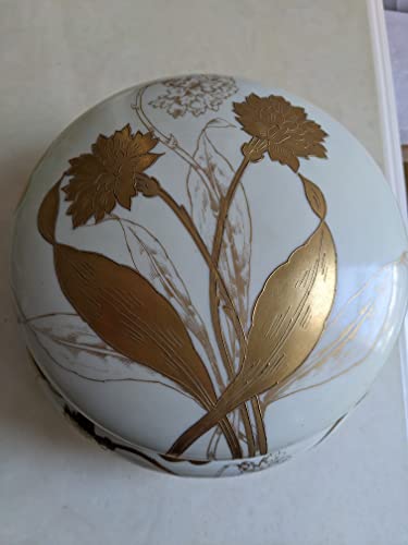 1900s Antique France Limoges Large Dresser Jewel Porcelain Box