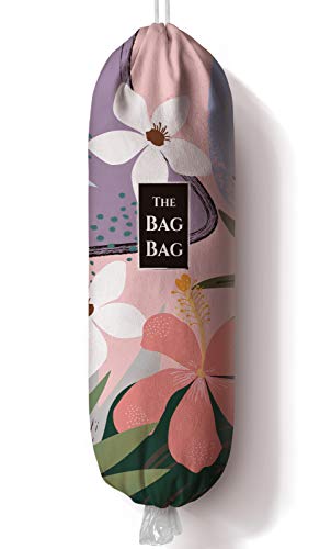 Flower Pattern Grocery Bag Storage Holder, Grocery Shopping Bags Carrier,Plastic Bag Dispenser, Organizer Recycling Grocery Pocket Containers for Home and Kitchen,Gifts for Family23x9 inch