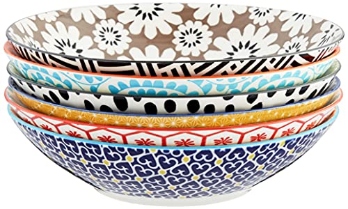 Certified International Chelsea All Purpose Porcelain Bowls, Set of 6, Multicolor, 32 ounces