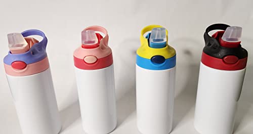 12oz Sublimation Tumbler Bulk For Children,Toddlers,Heat Press For Print, Kids Sublimation Tumbler Cups With Handle, Straight Double Wall Kids Sublimation Water Bottle Blanks (Pastel Bonus Pack)