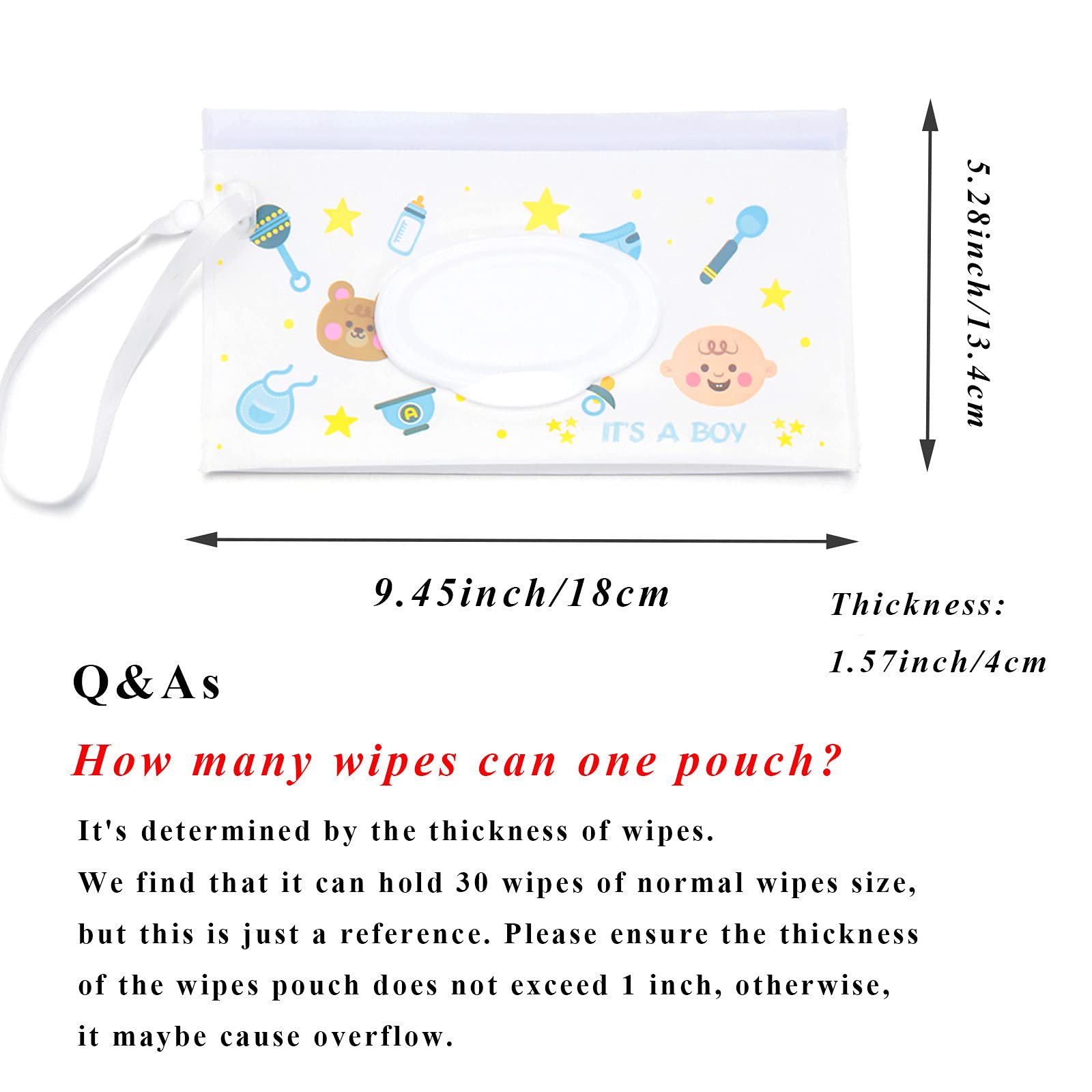 Baby Wipes Dispenser, 4 Pack Reusable Baby Wipe Holder Box, Refillable Baby Wipes Container Travel Wet Wipes Case with Reusable Wipes Pouch for Home